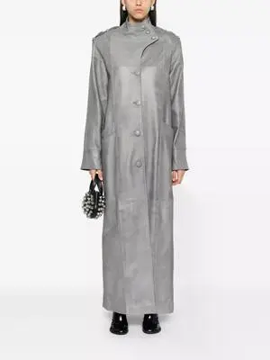 MANOKHI Kylen Leather Trench Coat