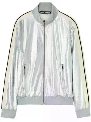 Palm Angels Metallic Leather Jacket - Silver