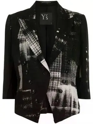 Y’s Check-print Blazer