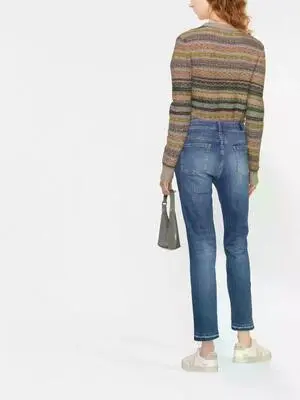 7 For All Mankind Distressed Mid-rise Cropped Jeans