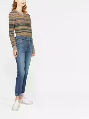 7 For All Mankind Distressed Mid-rise Cropped Jeans
