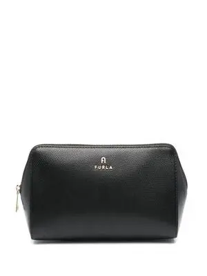 Furla Camelia L Leather Makeup Bag - Black