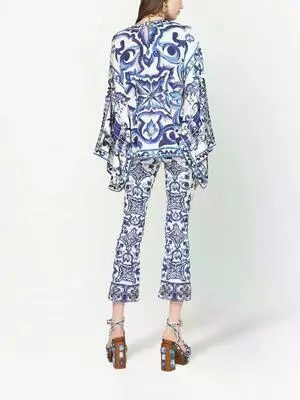 Dolce & Gabbana Majolica-print Flared Trousers