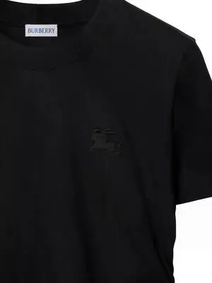 Burberry Ruched Cotton T-shirt With Equestrian Knight Design - Black