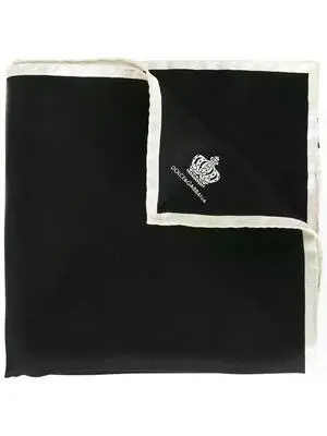 Dolce & Gabbana Crown-motif Silk Pocket Square - Black