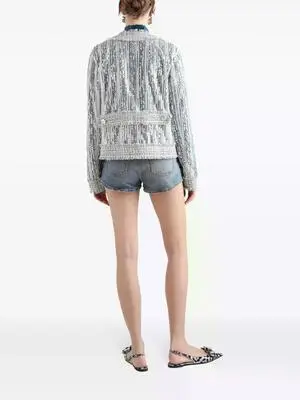 Dolce & Gabbana Sequinned Jacket With Frayed Detailing