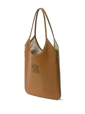 Miu Miu Ivy Leather Tote Bag - Brown