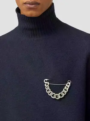 JIL SANDER Safety-pin Curb-chain Brooch