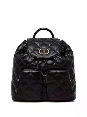 TWINSET Quilted Backpack With Logo Plaque