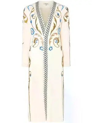 TEMPERLEY LONDON Alessia Embroidered Coat - Neutrals