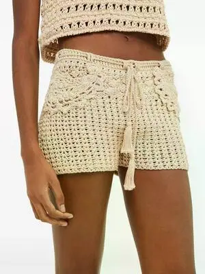 Alanui Conch Shell Woven Cotton Shorts