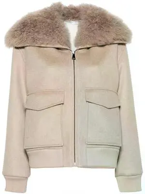LISKA Cashmere Bomber Jacket - Neutrals