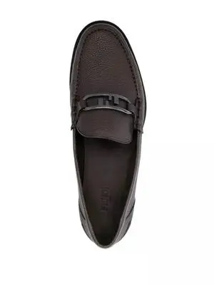 Fendi O’lock Leather Loafers - Brown