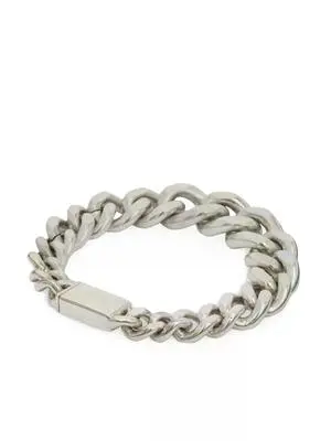 JIL SANDER Logo-engraved Curb-chain Bracelet - Grey