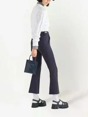 Prada Gabardine Wool Flared Trousers