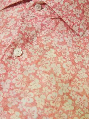 BARBA NAPOLI Floral-print Linen Shirt - Red