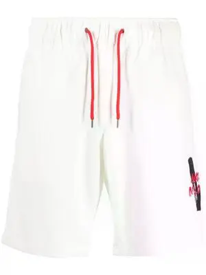 PORTS V Logo-patch Jersey Track Shorts - White