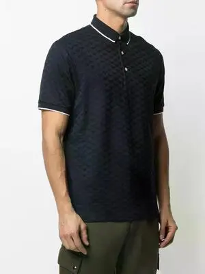 Emporio Armani Textured Knit Polo Shirt