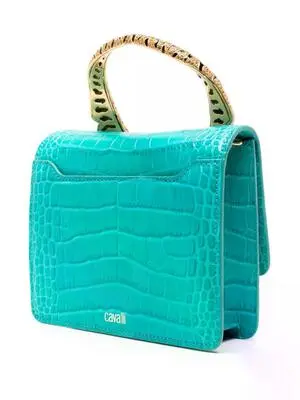 Roberto Cavalli Roar Leather Tote Bag - Blue