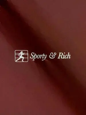 SPORTY & RICH Runner Script High-waisted Leggings - Red