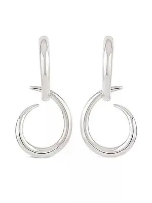 DINNY HALL Toro Drop Hoop Earrings - Silver