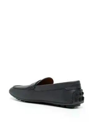 Bally Logo-perforation Leather Driving Shoes