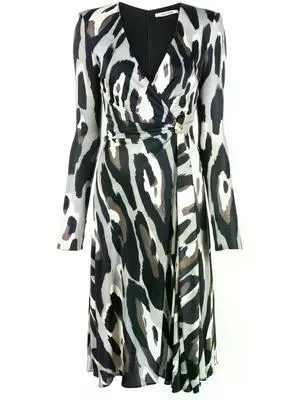 Roberto Cavalli Animal-print Wrap Midi Dress