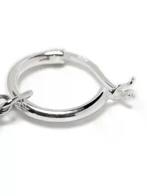 TRUE ROCKS Single Skull Hoop Earring - Silver