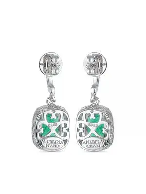 ANABELA CHAN 18kt White Gold Comet Emerald Earrings