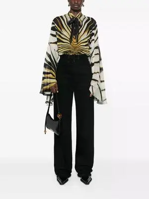Roberto Cavalli Abstract-print Silk Shirt