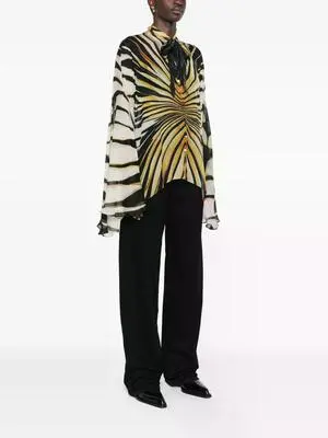 Roberto Cavalli Abstract-print Silk Shirt