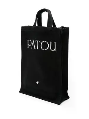 PATOU Logo-embroidered Tote Bag - Black
