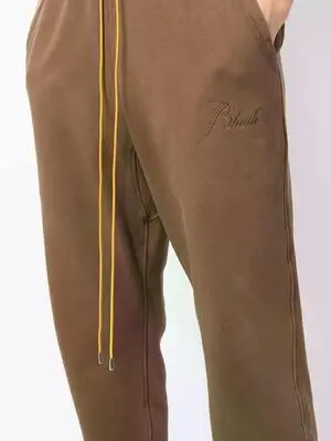 Rhude Drawstring-waist Cotton Track Pants - Brown