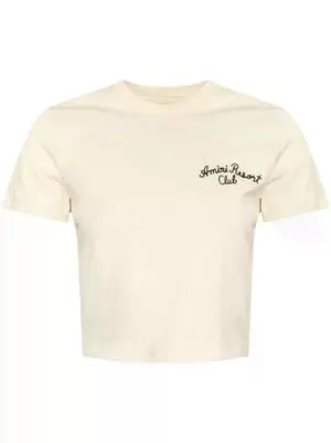 Amiri Embroidered Logo Cotton Crop Top