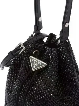 Prada Crystal-embellished Drawstring Bucket Bag