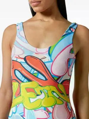 Philipp Plein Graffiti-print Stretch Swimsuit