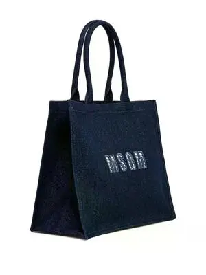 MSGM Logo-appliqué Tote Bag - Blue