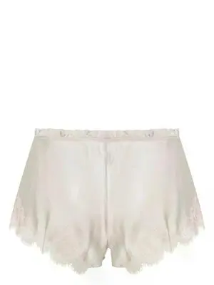 Carine Gilson Calais-caudry Lace-trimmed Silk Shorts
