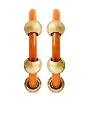 La DoubleJ Studded Hoop Earrings - Gold