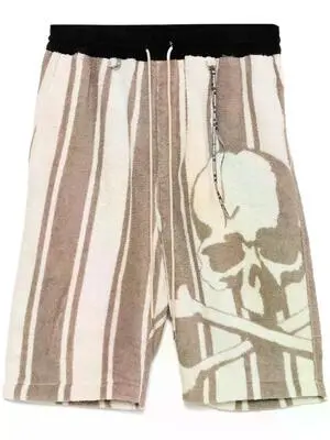MASTERMIND WORLD Logo-jacquard Shorts - Neutrals