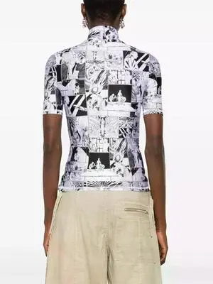 Coperni Funnel-neck Cartoon-print T-shirt