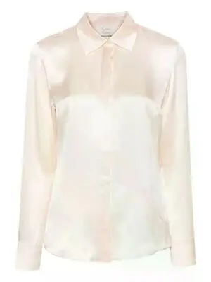 Carine Gilson Long-sleeve Silk Pajama Top - Pink