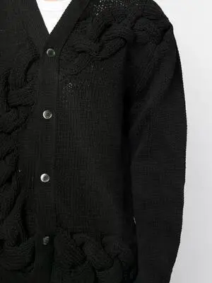 Comme Des Garçons Braided-band V-neck Cardigan