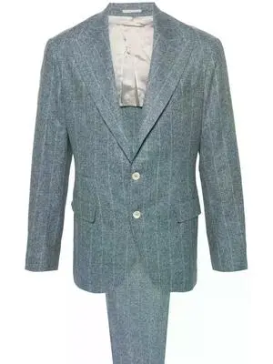 Brunello Cucinelli Pinstripe Tailored Suit - Blue