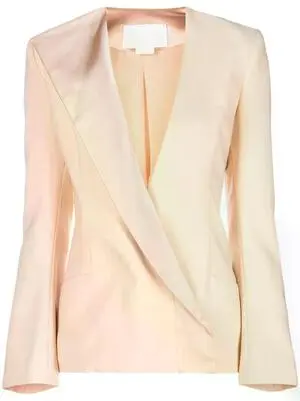 GENNY Single-breasted Asymmetric-lapel Blazer - Neutrals