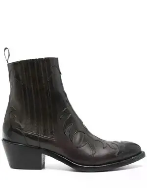 Sartore Leather Cowboy Boots - Brown