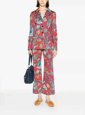 La DoubleJ 24/7 Floral-print Single-breasted Blazer