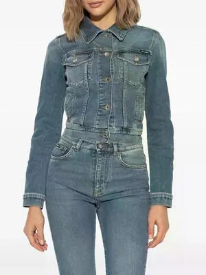 Dolce & Gabbana Logo-plaque Denim Jacket - Blue
