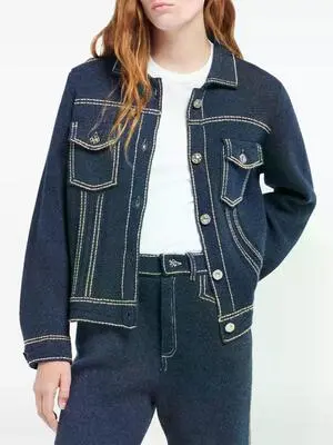 BARRIE Contrast-stitching Denim-effect Jacket - Blue