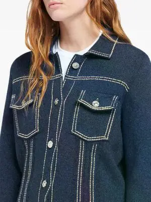 BARRIE Contrast-stitching Denim-effect Jacket - Blue